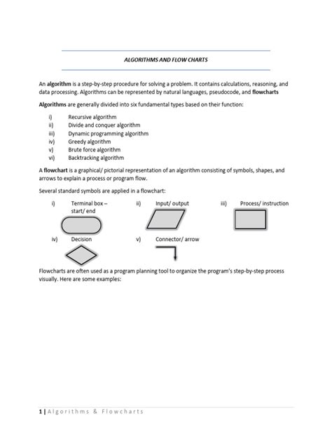 02 Algorithms And Flow Charts Pdf Algorithms Software Engineering