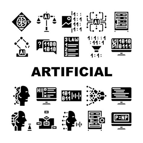 Premium Vector Artificial Intelligence System Icons Set Vector
