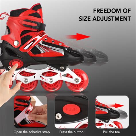 Adjustable Illuminating Inline Skates With Light U Vicedeal