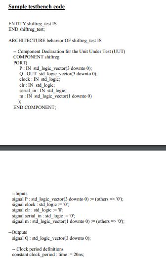 Solved I Have Attached A Document That Shows What The Vhdl
