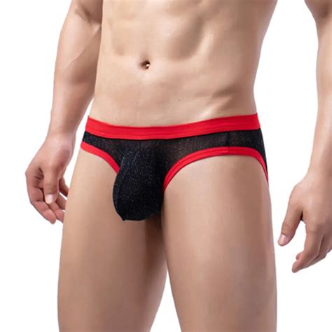 Stylish Mesh Bulge Pouch Briefs Free Shipping