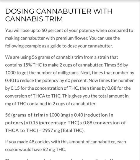 Cannabutter Dosage Equation Cheat Sheet No More Guessing Rcannabisculture