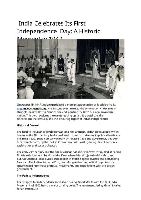 Indias Independence Day Presentation Pptx