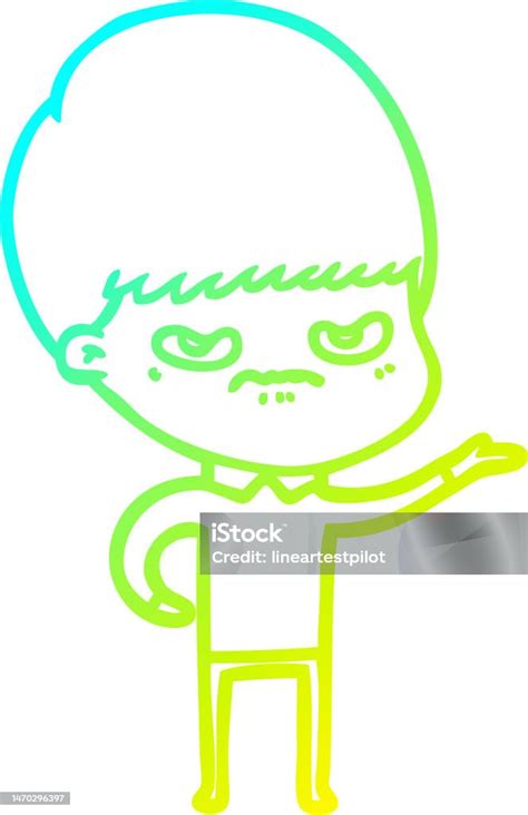 만화 화난 소년의 차가운 그라데이션 선 그리기 그라데이션에 대한 스톡 벡터 아트 및 기타 이미지 그라데이션 낙서 드로잉 남자 Istock