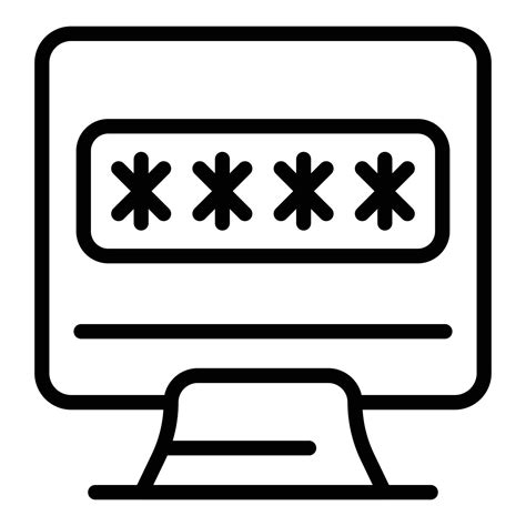 Computer Password Icon Outline Vector System Lock 15042215 Vector Art At Vecteezy