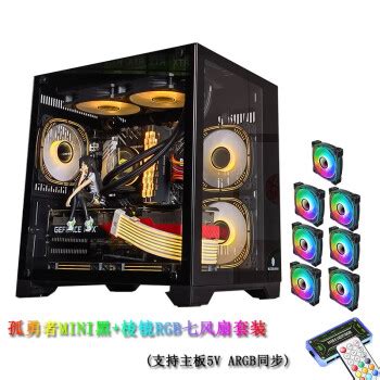 玩嘉 孤勇者MINI雪白色电脑机箱台式机MATX海景房240 360水冷全侧透ITX桌面暴风S920 孤勇者MINI黑 棱镜RGB七风扇套装