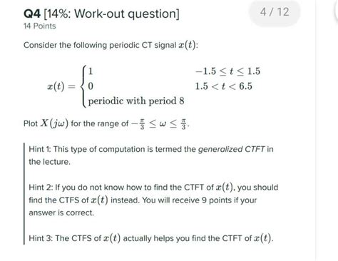Solved Q4 14 Work Out Question 4 12 14 Points Consider Chegg Com