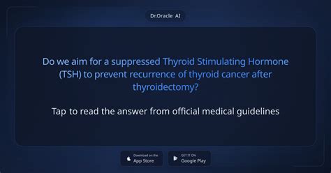 Do We Aim For A Suppressed Thyroid Stimulating Hormone Tsh To Prevent
