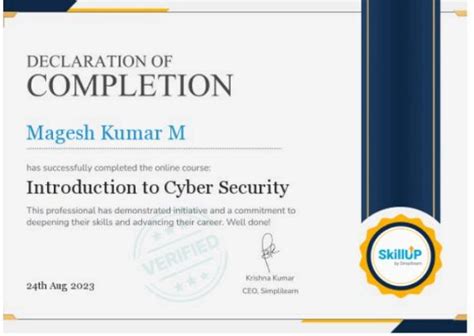 Magesh Kumar M On Linkedin Cybersecurity Skillup