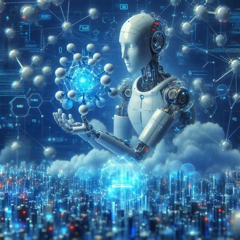 Premium Photo Ai Robotics Chemical Molecule Atom Cell Plexus Futuristic Cyber Network Server