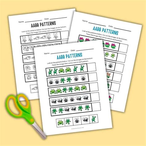 Leaping Into Learning Printable Frog Aabb Pattern Worksheets
