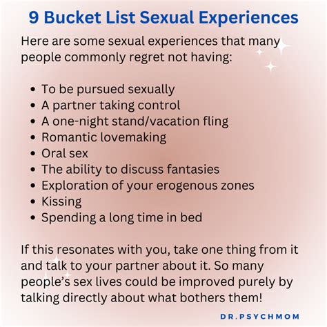 Bucket List Sexual Experiences Dr Psych Mom