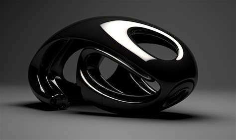 Premium Ai Image Futuristic Object Black On Background Abstract Shape Created With Generative