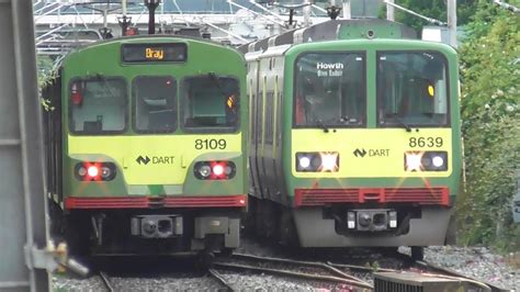 Irish Rail 8100 And 8520 Class Dart Trains Howth Junction Dublin Youtube