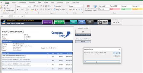 Excel Quotation Template With Database Quotation Generator