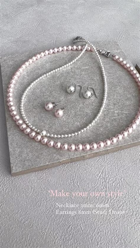 설레이는 봄을 닮은 핑크와 화이트 진주 스타일을 소개합니다 제품안내 1 진주 목걸이 제품 선택 1 1 진주 색상 And 크기 화이트 목걸이 3mm 4mm