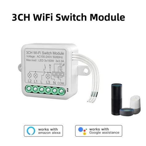 LNJLAN WiFi Zigbee Smart Light Switch Module Gang Neutral Wire Way Control Mini DIY Breaker