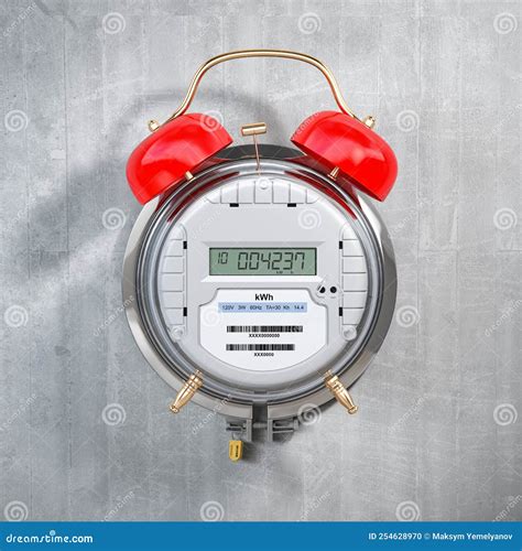 Electric Meter Wiith Alarm Clock Time To Pay Utility Bills And Debt