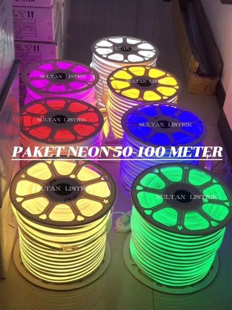 Lampu Neon Flex Meter Roll Full Gratis Soket Lampu Neon Flexibel Ac Volt