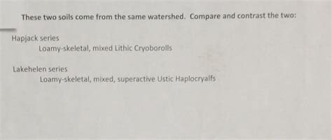 Solved For Each Soil Below Identify The Order Suborder