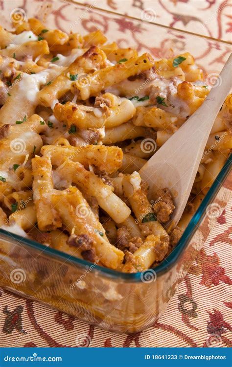 Baked Ziti Casserole Stock Image Image Of Sausage Penne 18641233