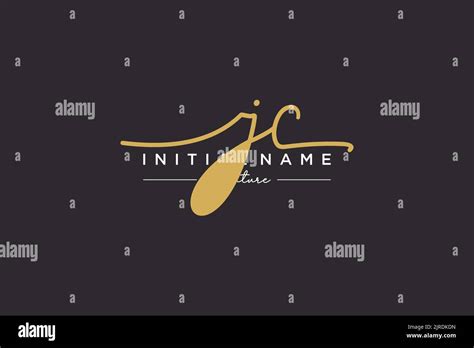 Jc Signature Logo Template Vector Hand Drawn Calligraphy Lettering Vector Illustration Stock