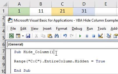 Vba Hide Columns How To Hide Columns In Excel Using Vba Code