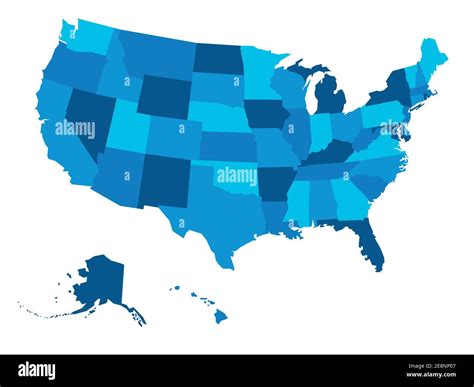 Blank Map Of United States Of America Usa Simple Flat Vector