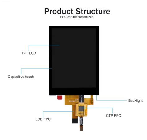 28 Inch Rgb Tft Lcd Module 240x320 4 Wire Resistive Touch Or