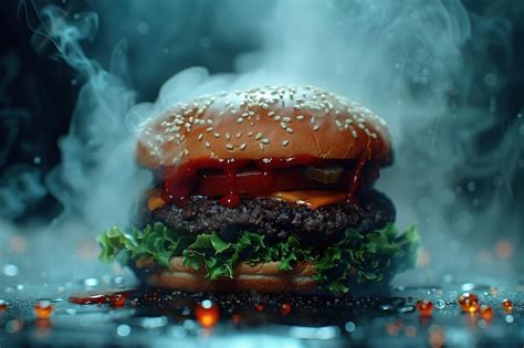 Premium Photo Delicious Grilled Burgers On Dark Background