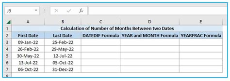 Calculate Number Of Months Between Two Dates