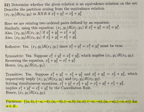 Solved 32 Determine Whether The Given Relation Solutioninn