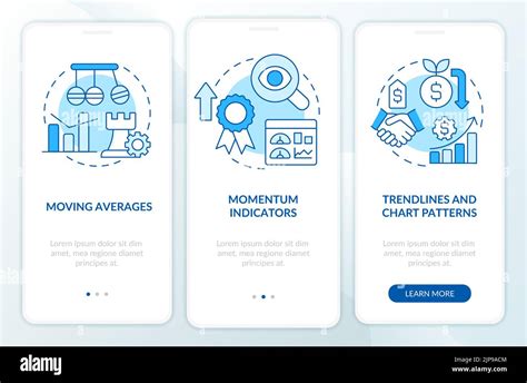 Trend Trading Strategies Blue Onboarding Mobile App Screen Stock Vector Image And Art Alamy