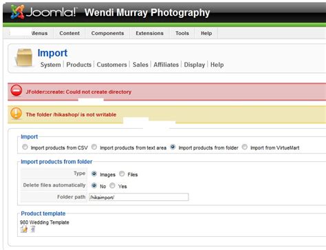 Hikashop Errors When Trying To Import Hikashop