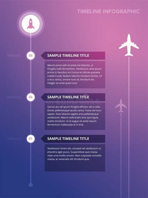 Timeline Vertical Infographic With Placemarks And Text Template Flat