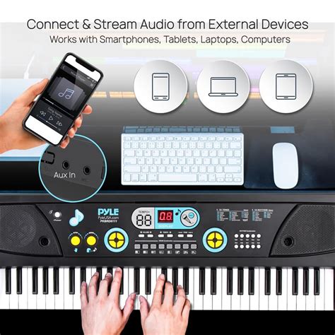 Portable 61 Key Piano Keyboard Digital Musical Karaoke Learning Keyboard For