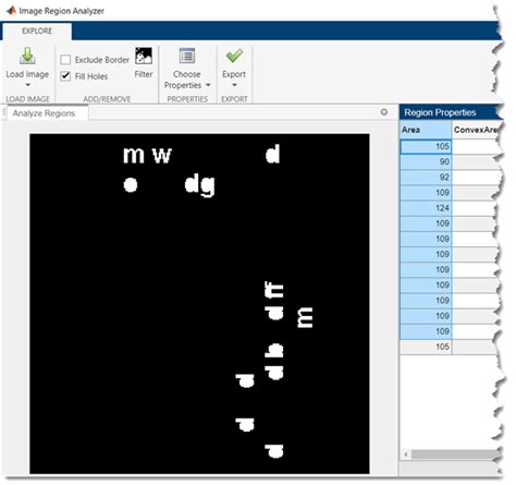 Filter Images On Properties Using Image Region Analyzer App Matlab