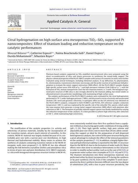 Pdf Toward The Improvement In Unsaturated Alcohol Selectivity During