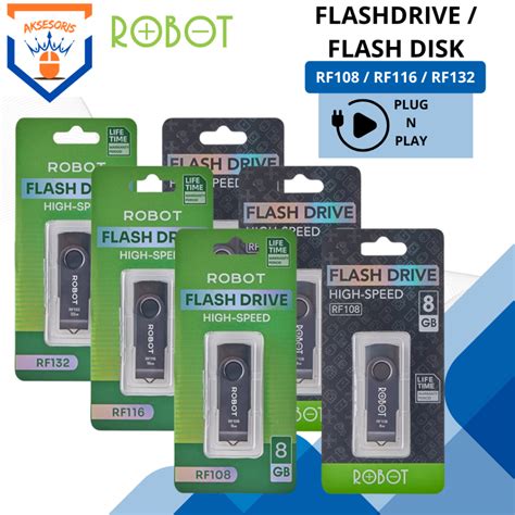Jual Robot Rf108 Rf116 Rf132 Flash Drive Flashdisk Usb 2 0 Cepat Bergaransi Shopee Indonesia