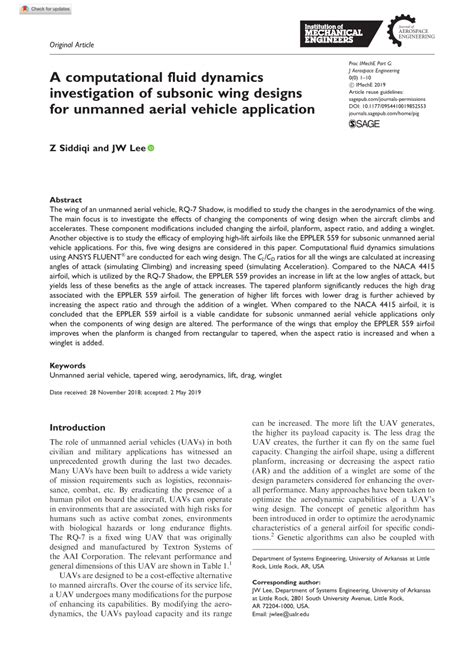 Pdf A Computational Fluid Dynamics Investigation Of Subsonic Wing