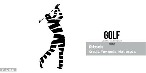 흰색 배경에 골프 선수의 추상 실루엣 골퍼 남자가 공을 친다 벡터 일러스트 레이 션 3차원 형태에 대한 스톡 벡터 아트 및 기타