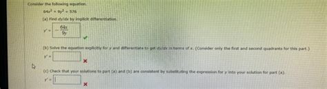 solved find y′′ by implicit differentiation 3x2 y2 8