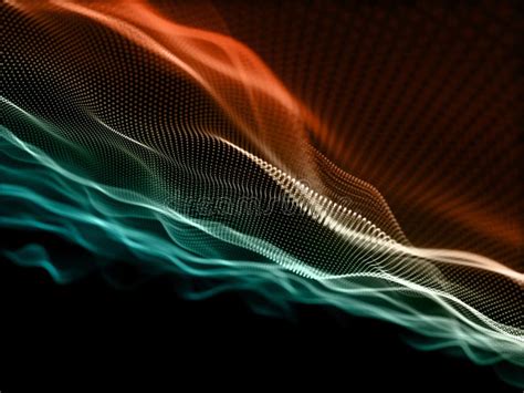 3d Network Communications With Flowing Cyber Particles Stock Illustration Illustration Of Wave