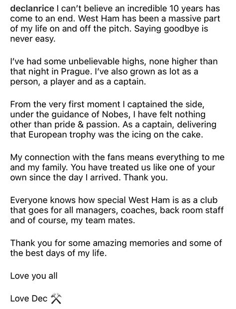 데클란 라이스 웨스트햄에게 보내는 작별인사 해외축구 에펨코리아