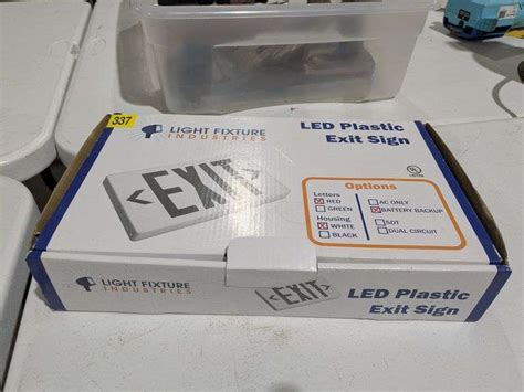 Light Fixture Industries LED Plastic Exit Sign South Auction