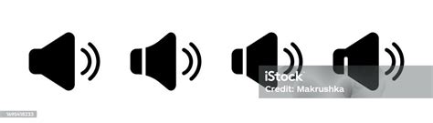 문자 모양으로 된 스피커 아이콘입니다 소리 기호 확성기 아이콘이 설정되었습니다 스피커 기호 확성기 기호 검은 색 확성기 아이콘입니다 스톡 벡터 일러스트레이션 검은색에 대한
