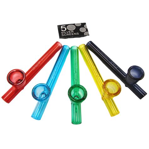 3 Assorted Color Glass Pipe