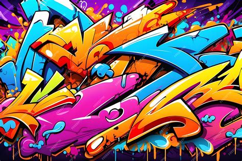 그래피티 벽지 그래피티 배경 그래피티 패턴 스트리트 아트 그래피티 예술 그래피티 디자인 그래피티 페인트 Ai 생성 프리미엄 Ai 생성 이미지
