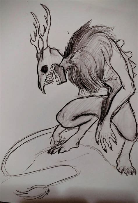 Wendigo Supernatural Drawing