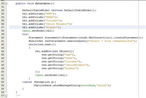 contoh program java sederhana mengelola data mahasiswa aplikasi java